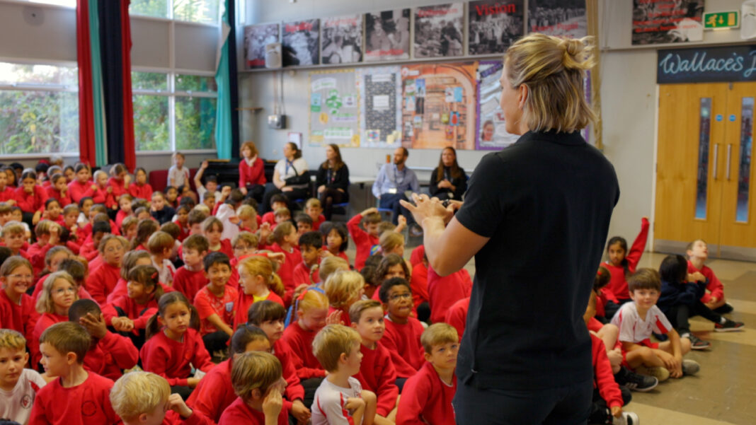 England Rugby star returns to former Surrey junior school to deliver ...