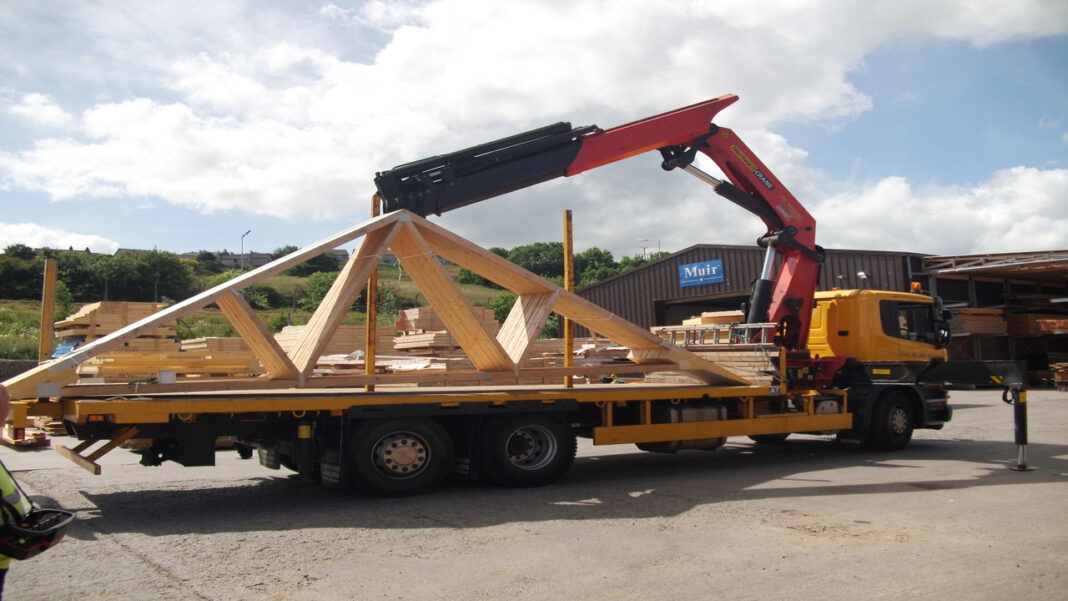 First Timber Kits Delivered by Muir Timber Systems at Reddingmuirhead ...